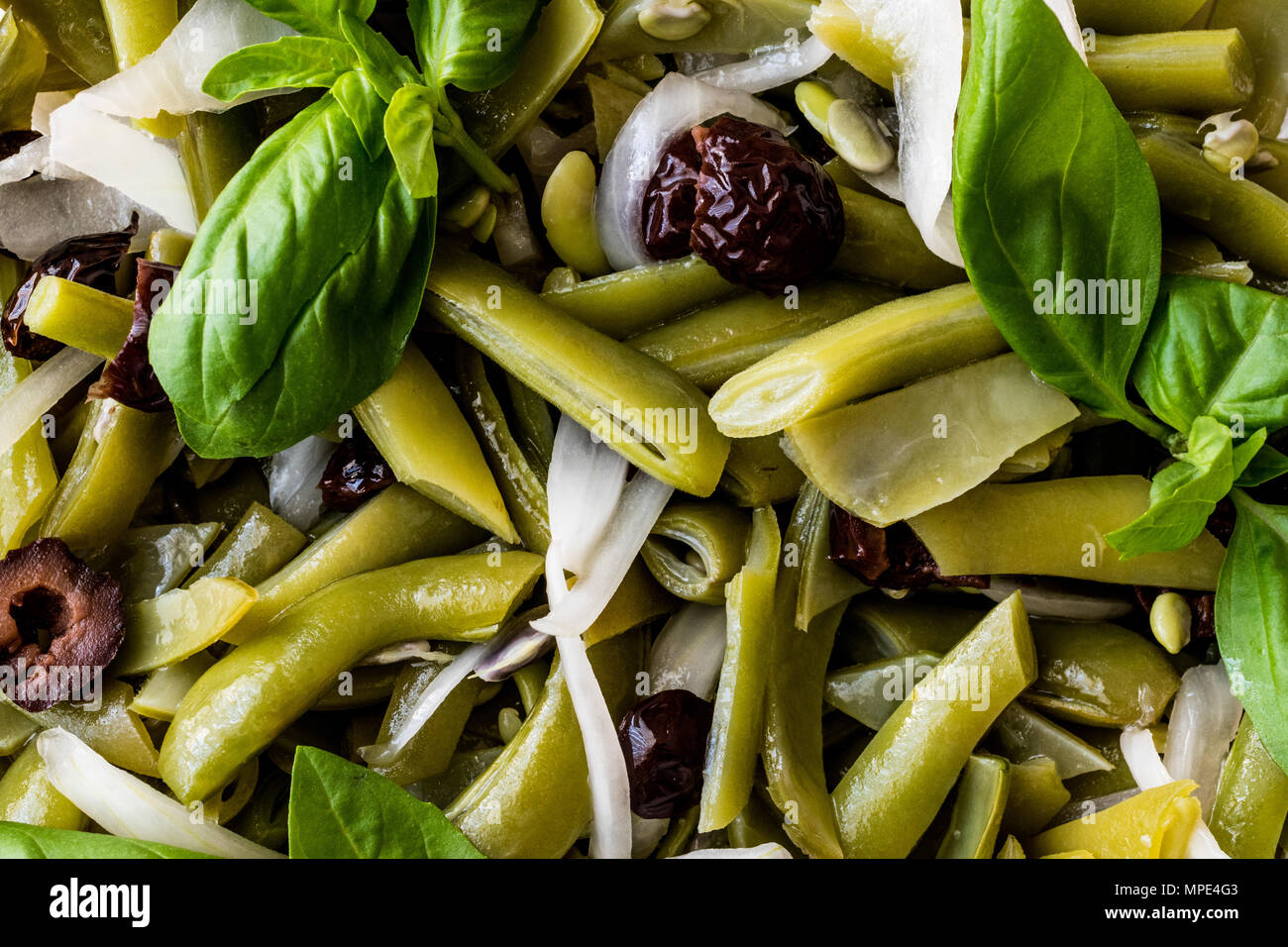 Green Bean Salad with Olive. Organic Food Stock Photo - Alamy