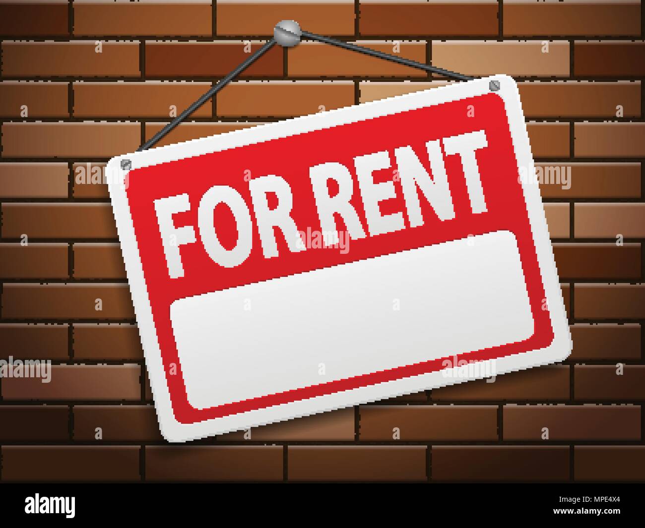 For rent sign board on brick background Stock Vector Image & Art - Alamy