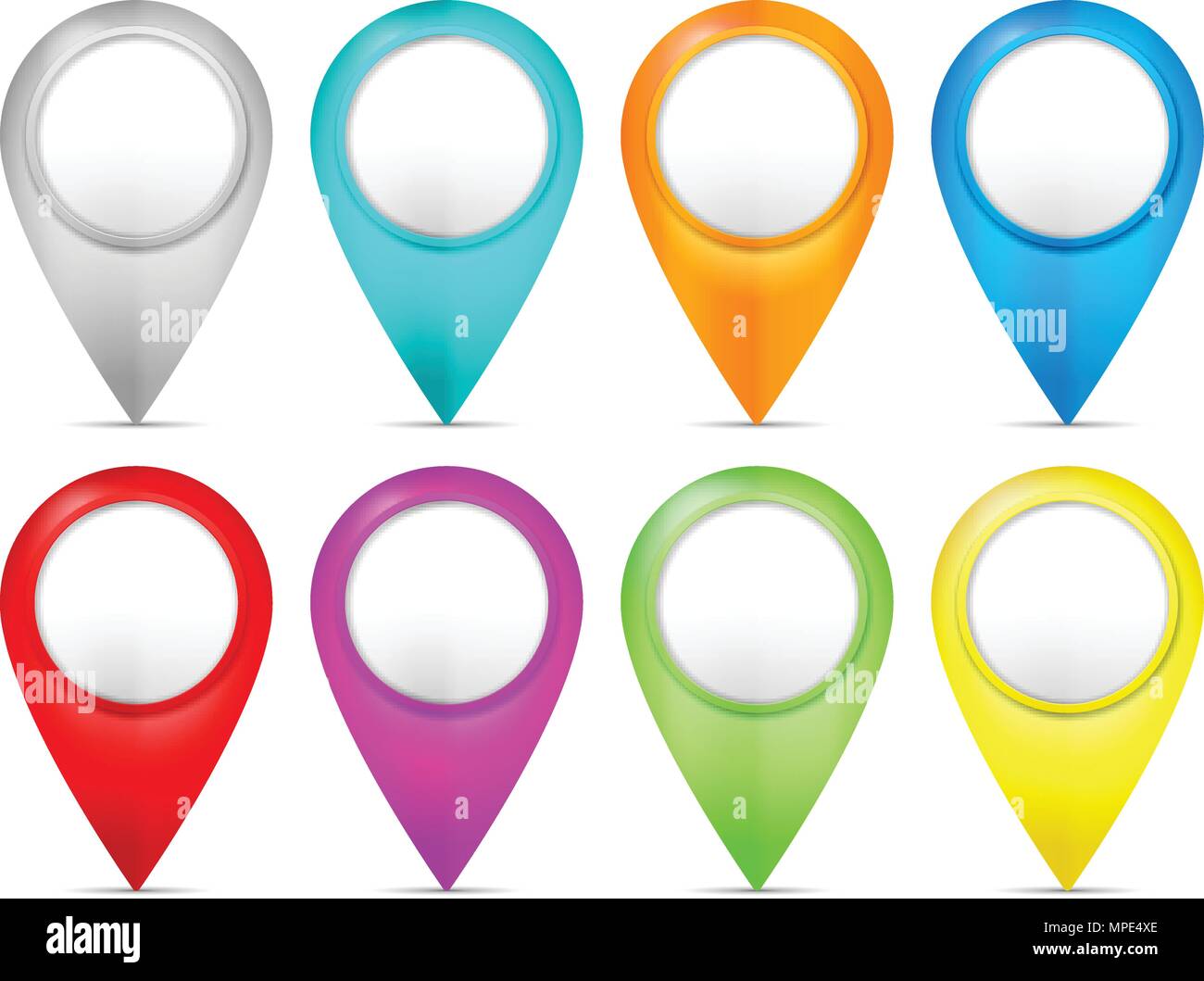 Map marker set on a white background Stock Vector Image & Art - Alamy