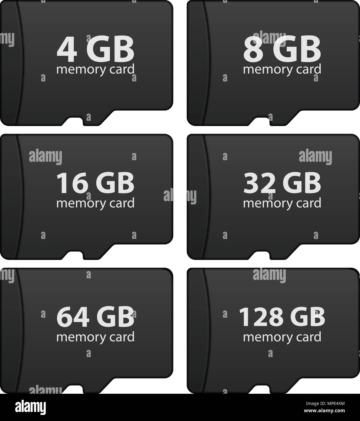 Memory card set on a white background. Vector illustration Stock Vector ...