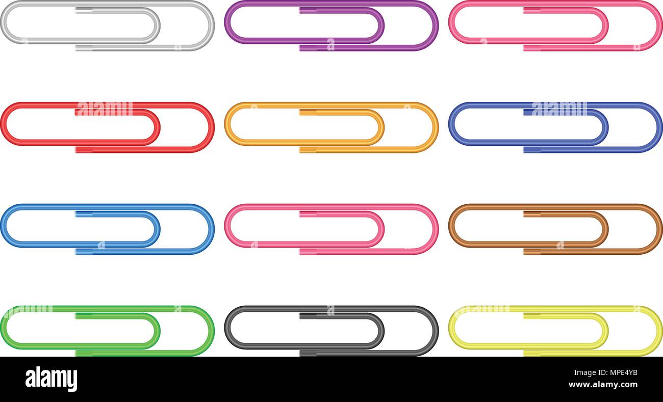 Paper clip set on a white background Stock Vector Image & Art - Alamy