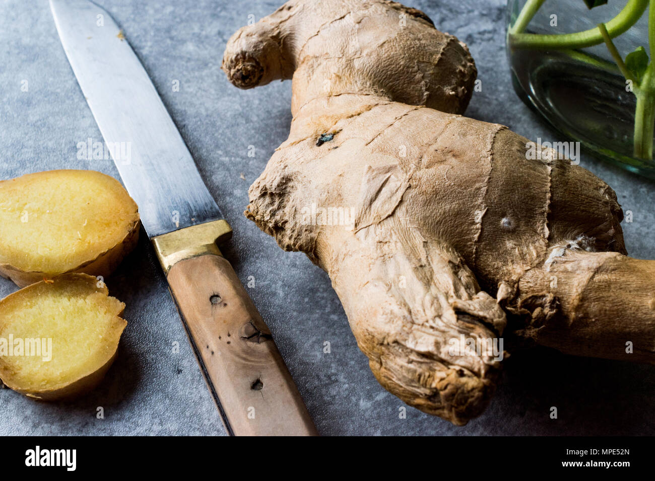 Raw Organic Sliced Ginger Root Ready to Use. Organic Food Stock Photo ...