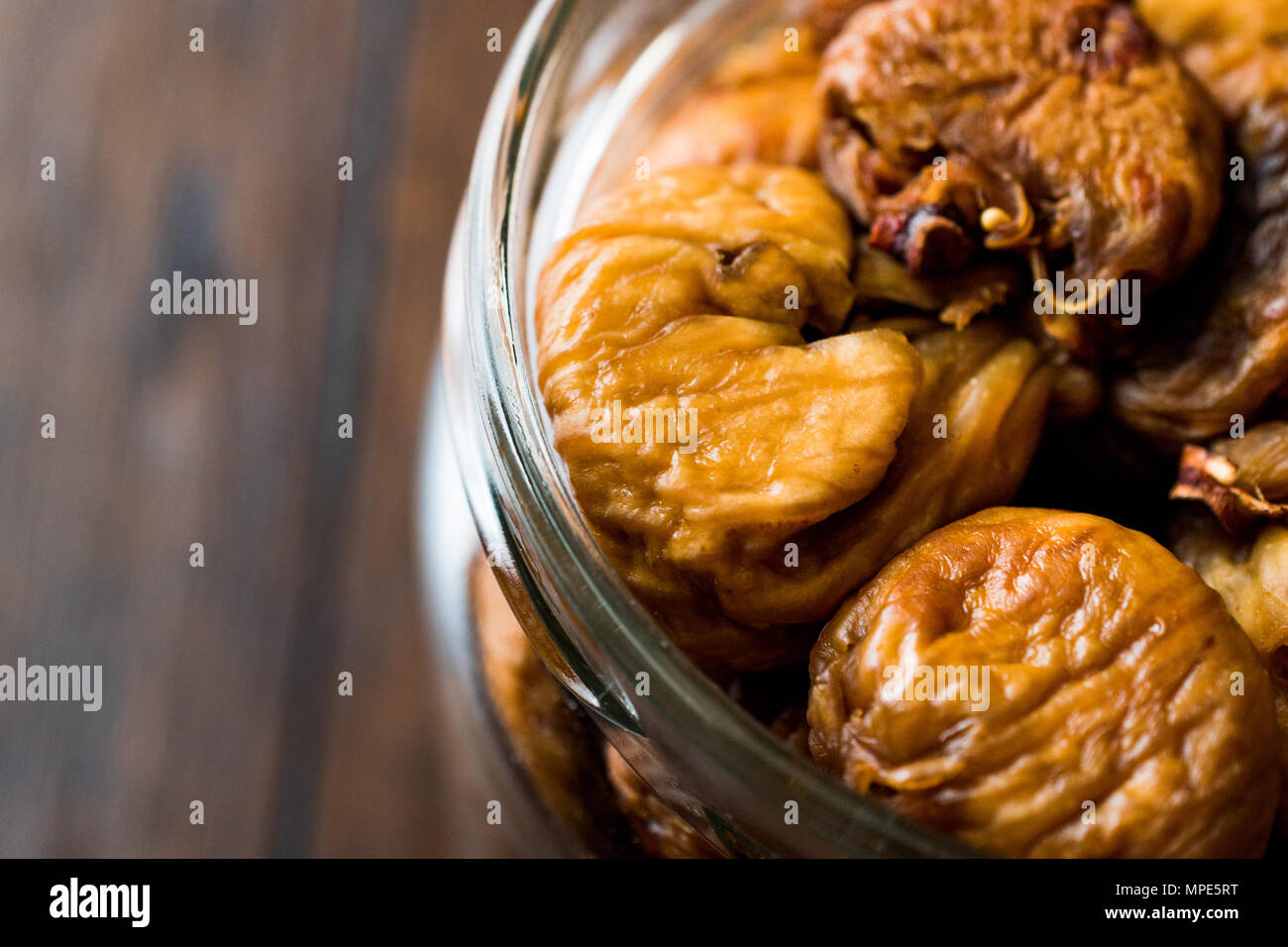 Organic Dried Figs in a jar. Organic Food Stock Photo - Alamy