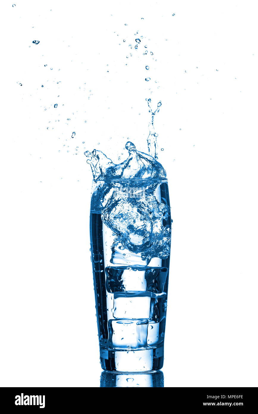 Glass of water with ice cubes Stock Photo - Alamy