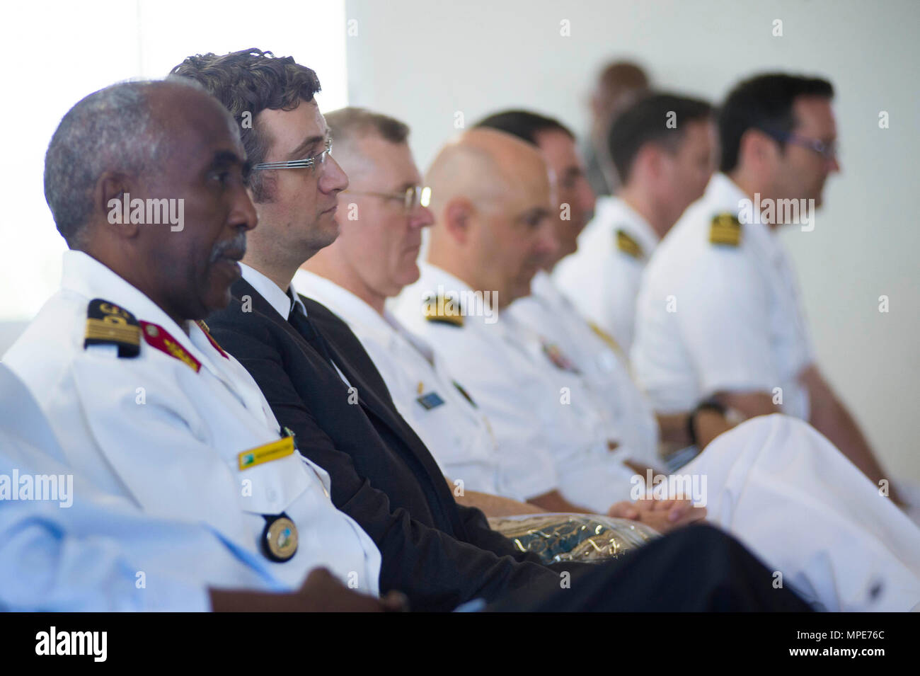Naval guests from U.S. and African partner nations attend the Exercise ...