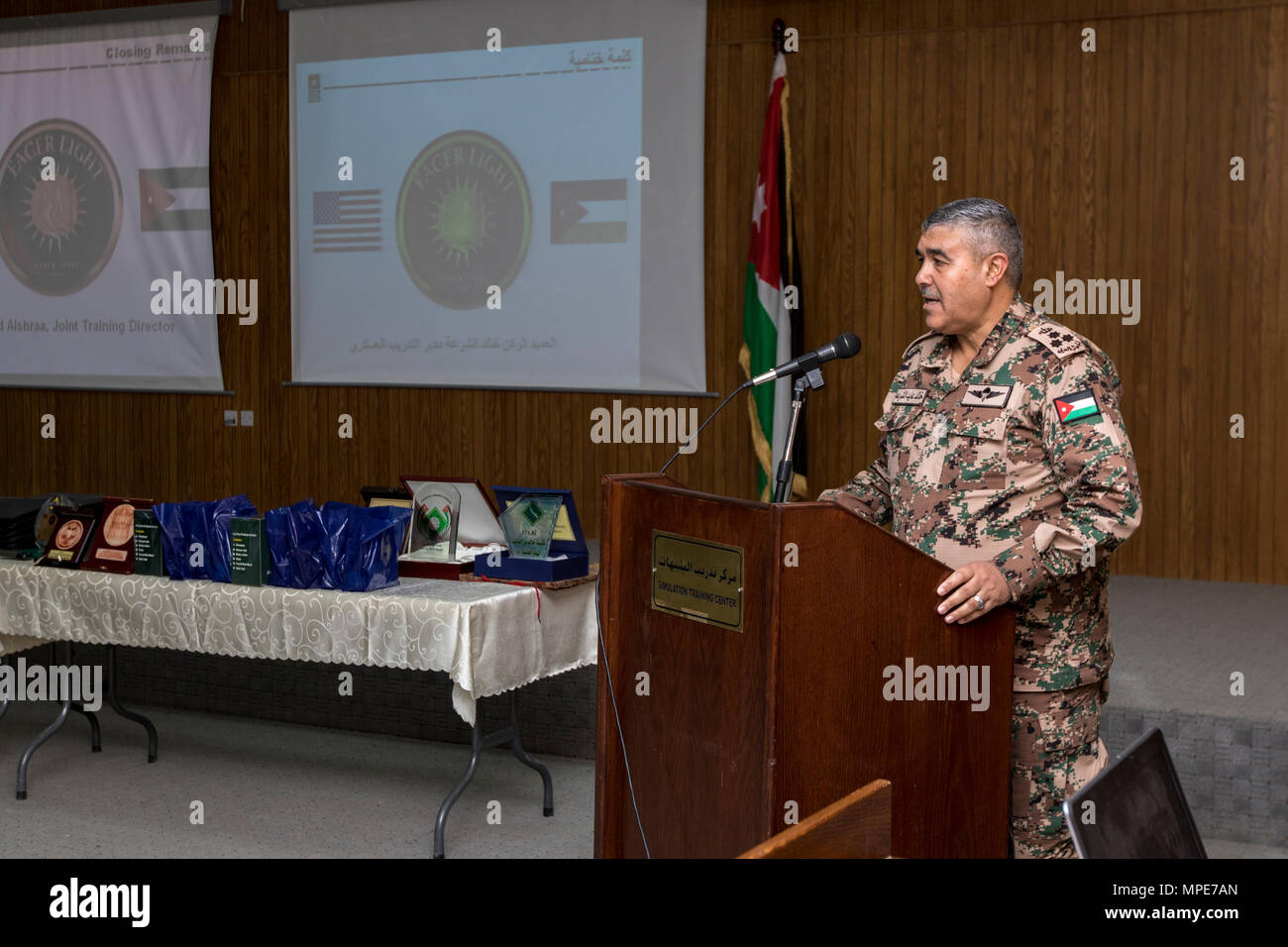 The Jordan Armed Forces – Arab Army joint training director delivers ...