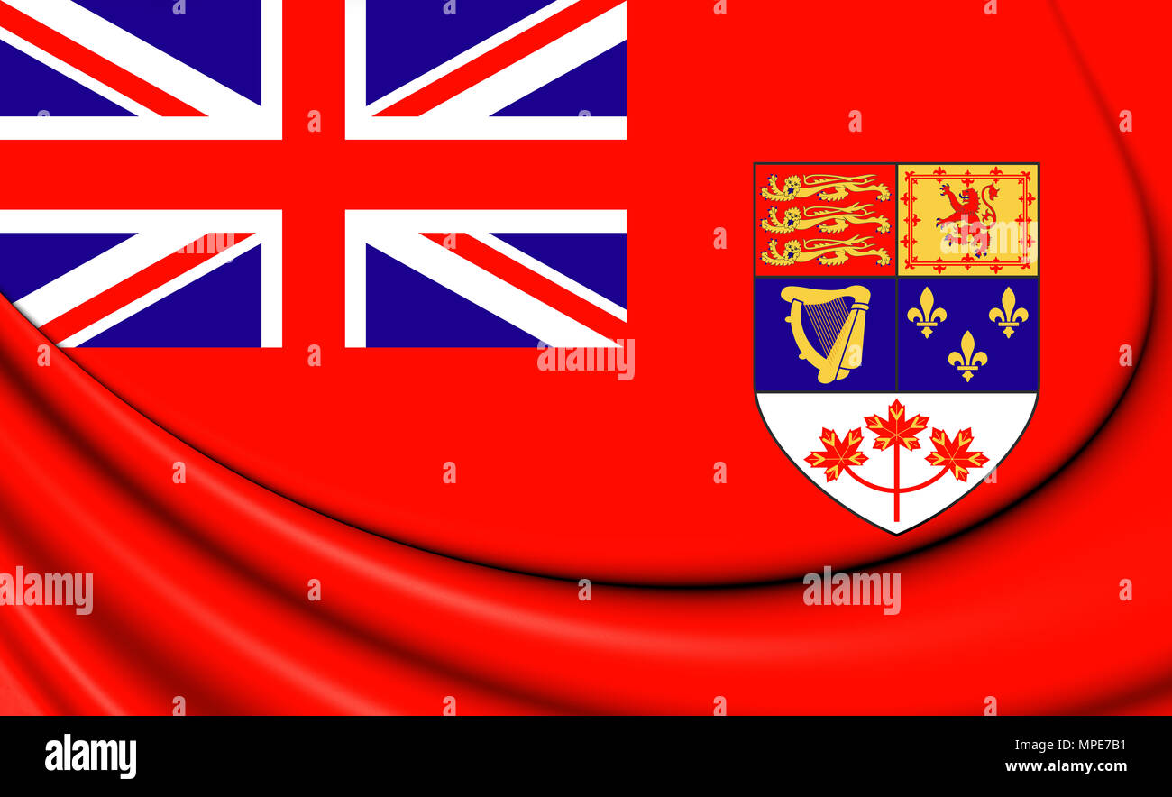 3D Canadian Red Ensign (1957-1965). 3D Illustration Stock Photo - Alamy