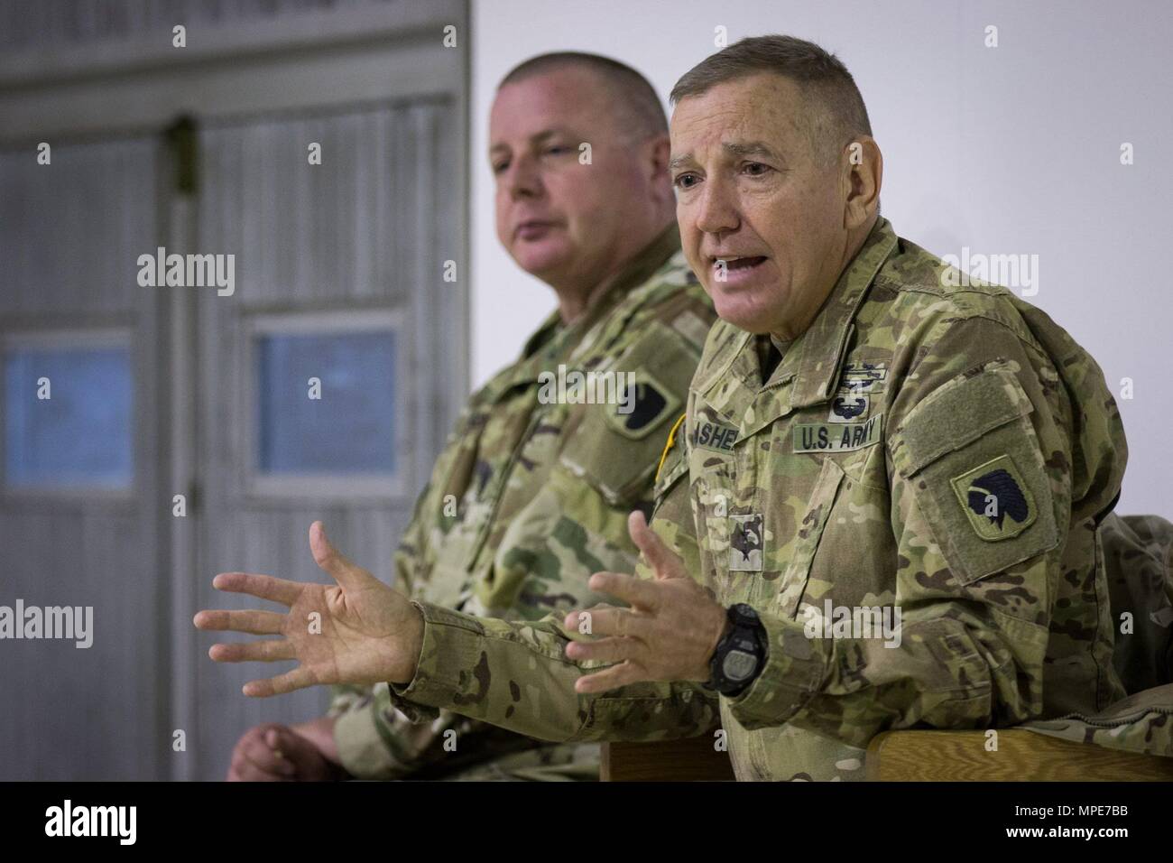 Maj. Gen. Robbie Asher and Command Sgt. Maj. Tony Riggs, the adjutant ...