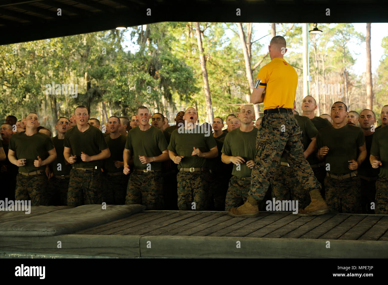 U.S. Marine Corps Staff Sgt. Jason Sereas, drill instructor, Platoon 2024, Echo Company, 2nd ...