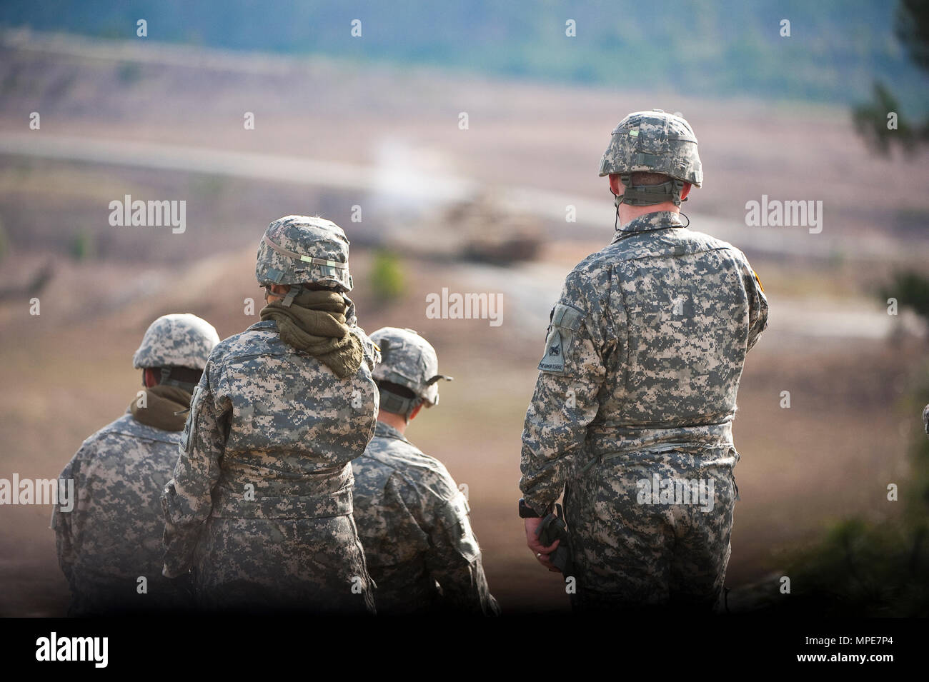 (FORT BENNING, GA) – 2nd Lieutenants observe as fellow students engage ...