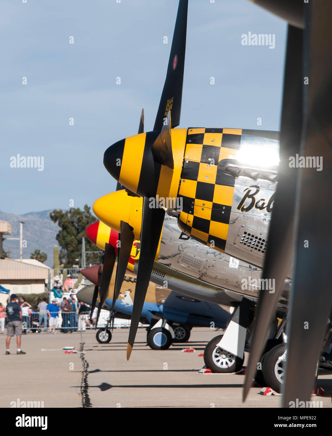 Historical aircraft rest on the flight line during the 2017 Heritage ...