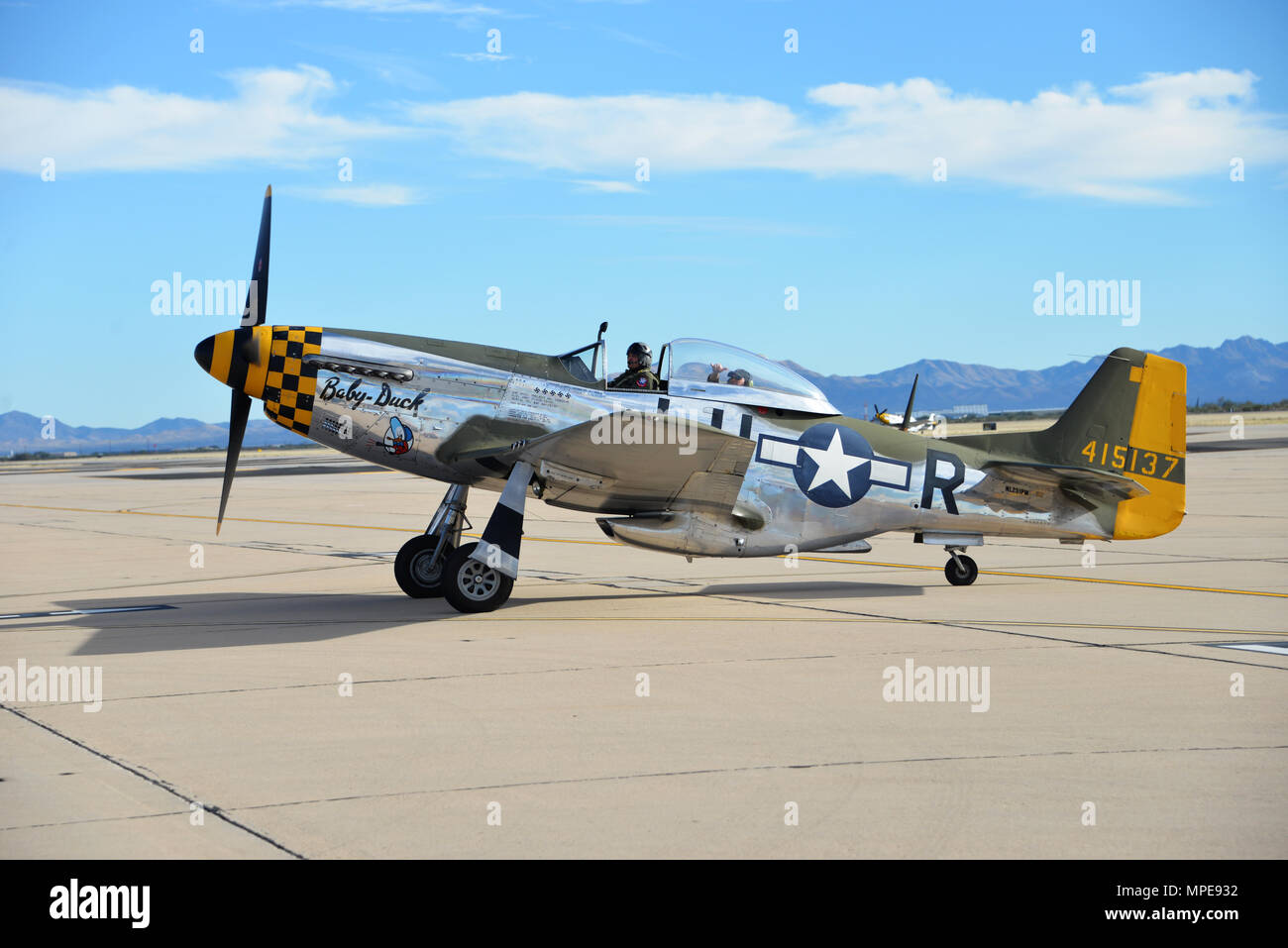 A TF-51 Mustang, rests on the flight line during the 2017 Heritage ...
