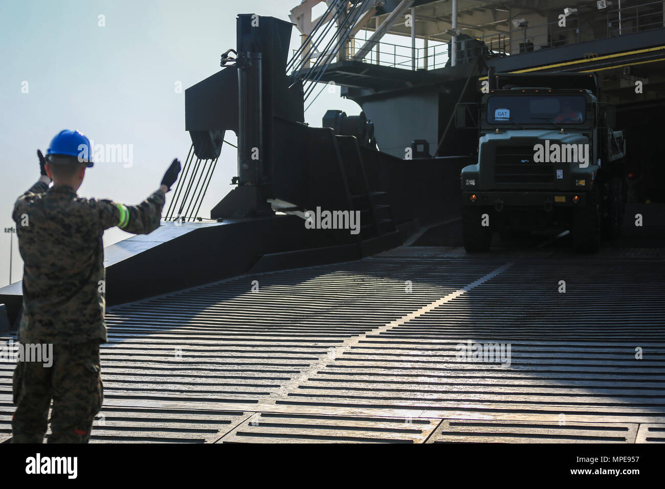 U.S. Marine Corps Lance Cpl. Thomas Cacciola, a landing support ...