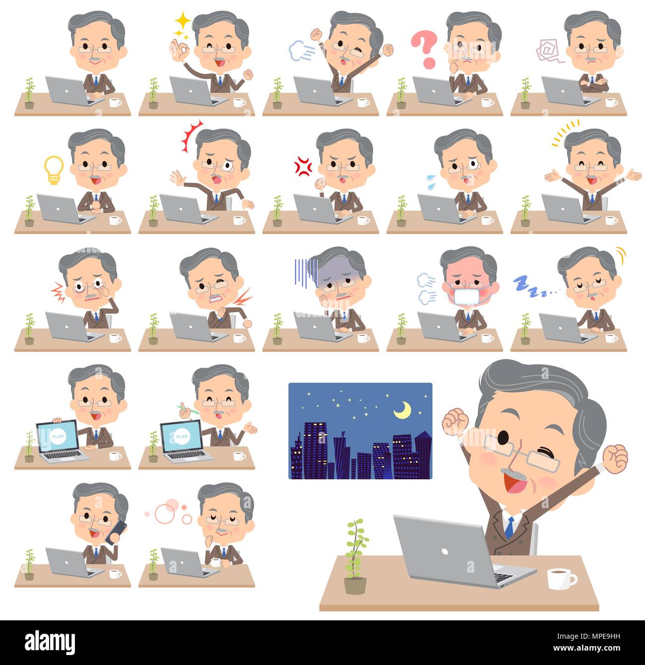 Old men working Stock Vector Images - Alamy