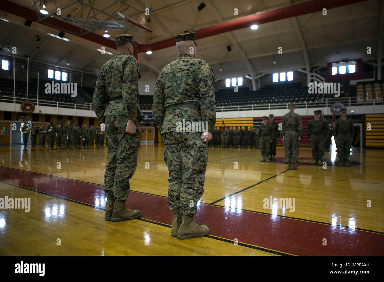 U.S. Marine Corps Col. Samuel C. Cook, left, on coming commanding ...