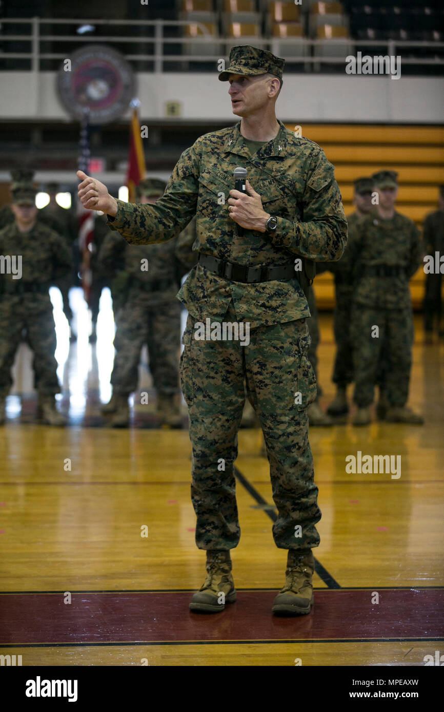 U.S. Marine Corps Col. Samuel C. Cook, on coming commanding officer ...