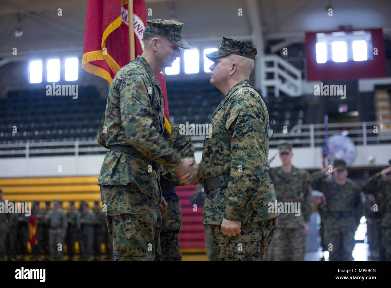 U.S. Marine Corps Col. Samuel C. Cook, left, on coming commanding ...
