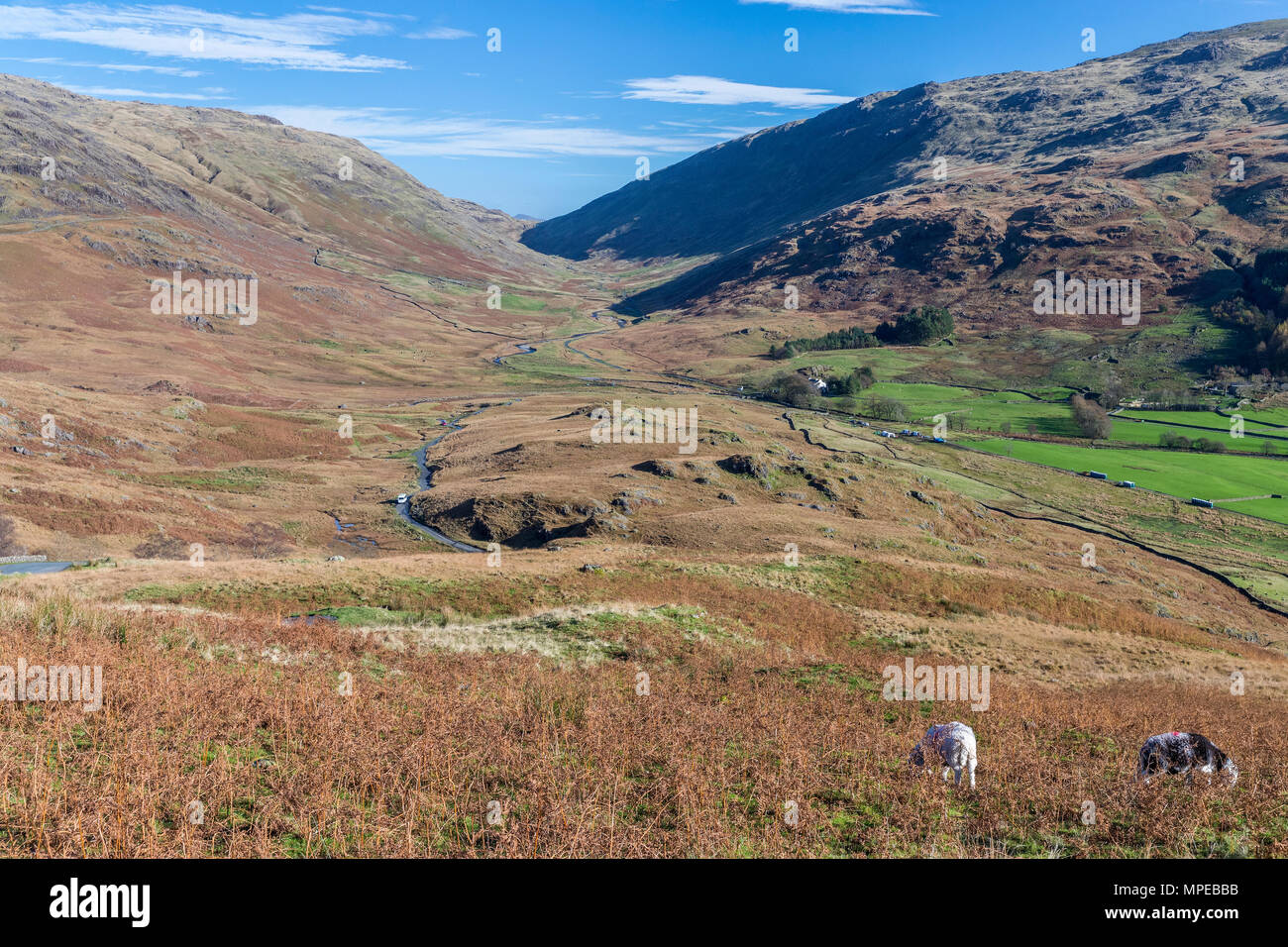 Hardknott Pass, Lake District National Park, Cumbria, England, United ...