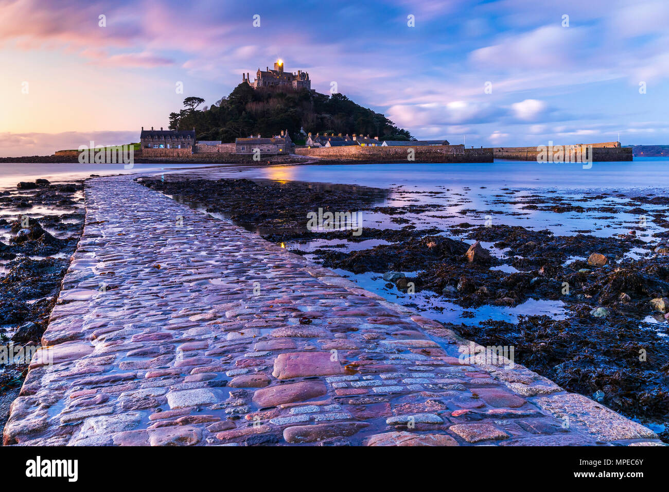 The Causeway to St Michael's Mount, Marazion, Cornwall, England, United ...
