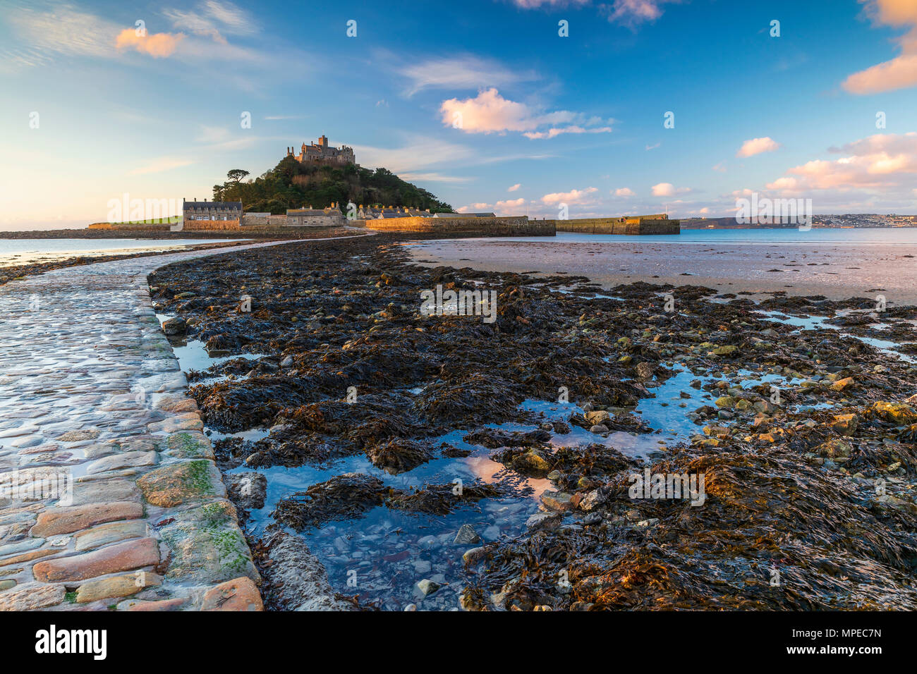 The Causeway to St Michael's Mount, Marazion, Cornwall, England, United ...