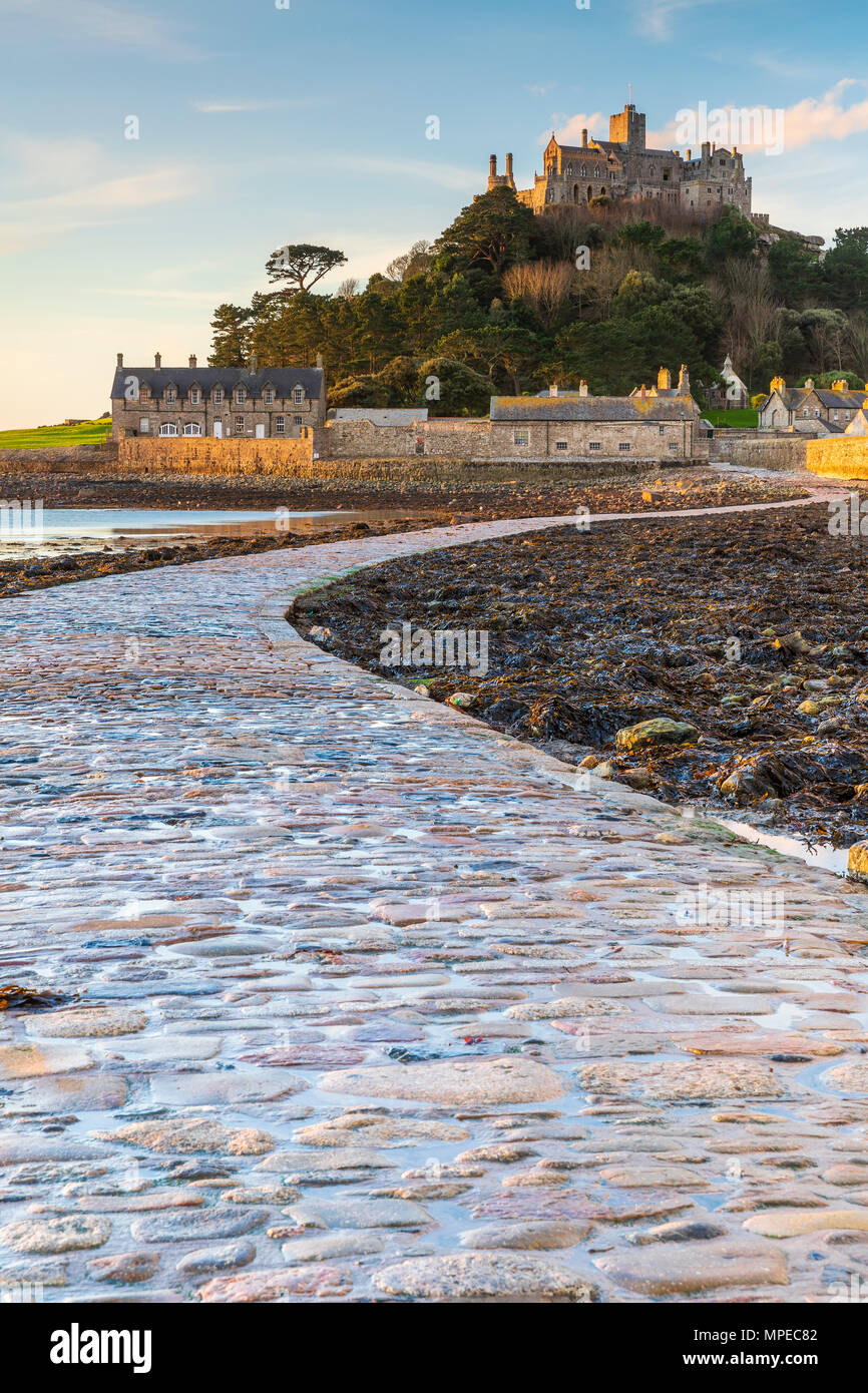 The Causeway to St Michael's Mount, Marazion, Cornwall, England, United ...