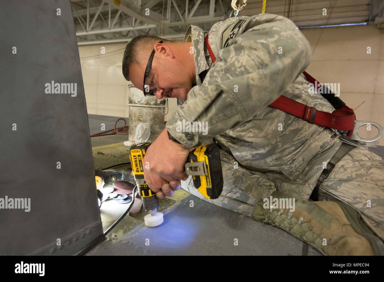 U.S. Air Force Master Sgt. Brent Proffitt, a sheet metal mechanic ...