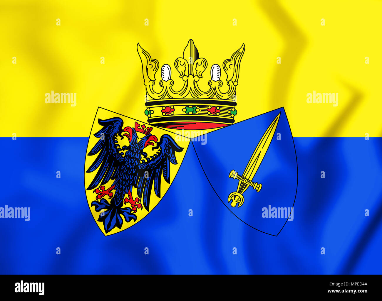 3D Flag of Essen (North Rhine-Westphalia), Germany. 3D Illustration ...