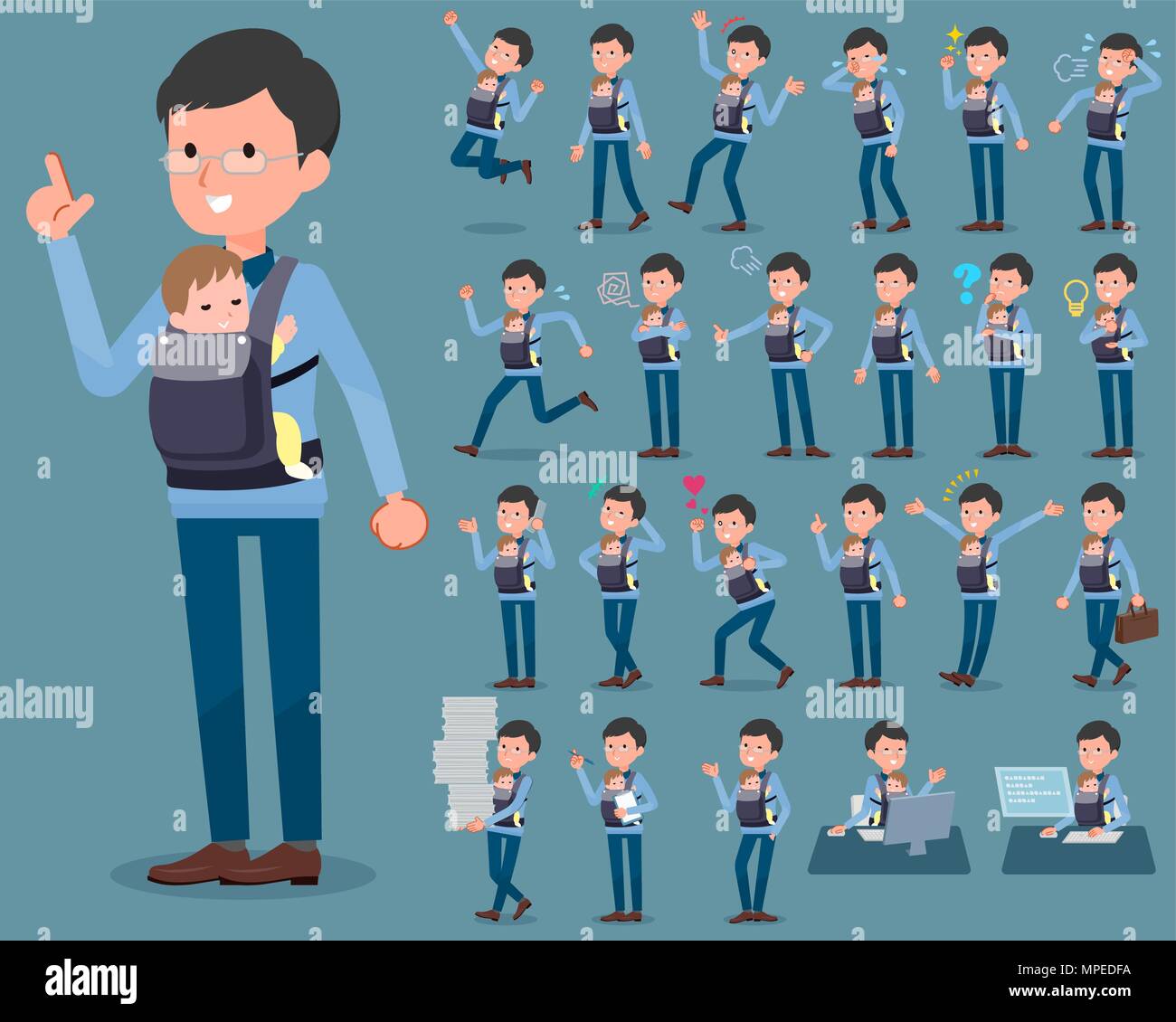 Father computer back Stock Vector Images - Alamy