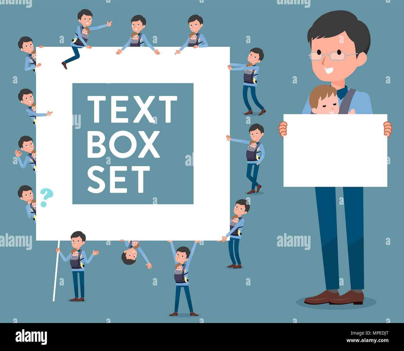 flat type Dad and baby text box Stock Vector Image & Art - Alamy