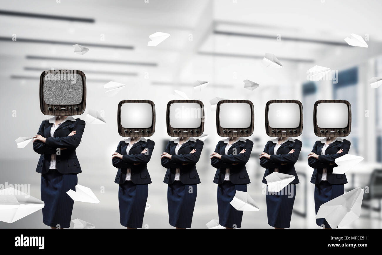 Television addiction of business people Stock Photo - Alamy