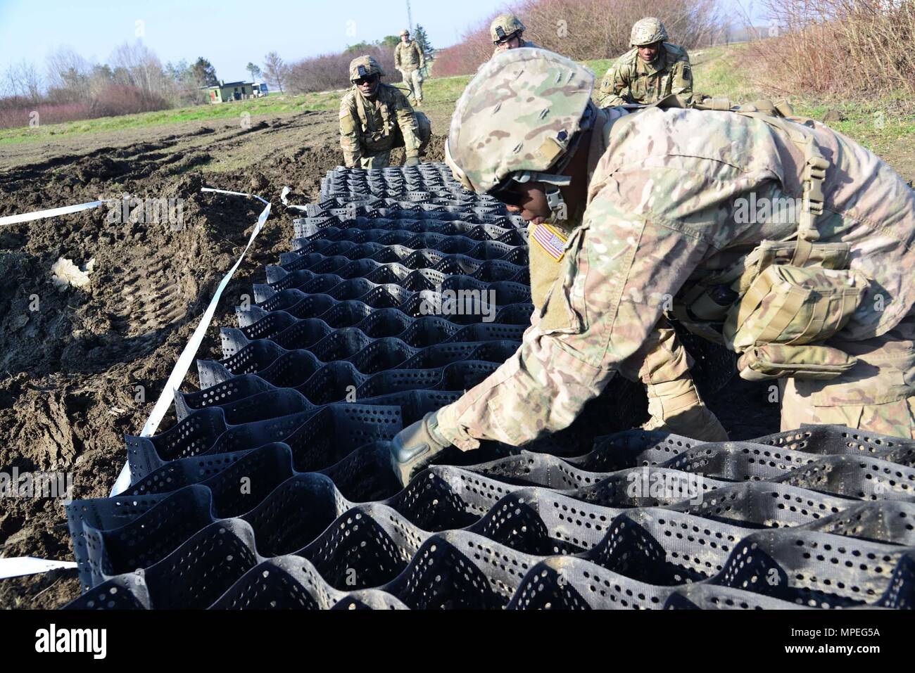 U.S. Army Paratroopers assigned to Bravo Company, 54th Brigade Engineer ...