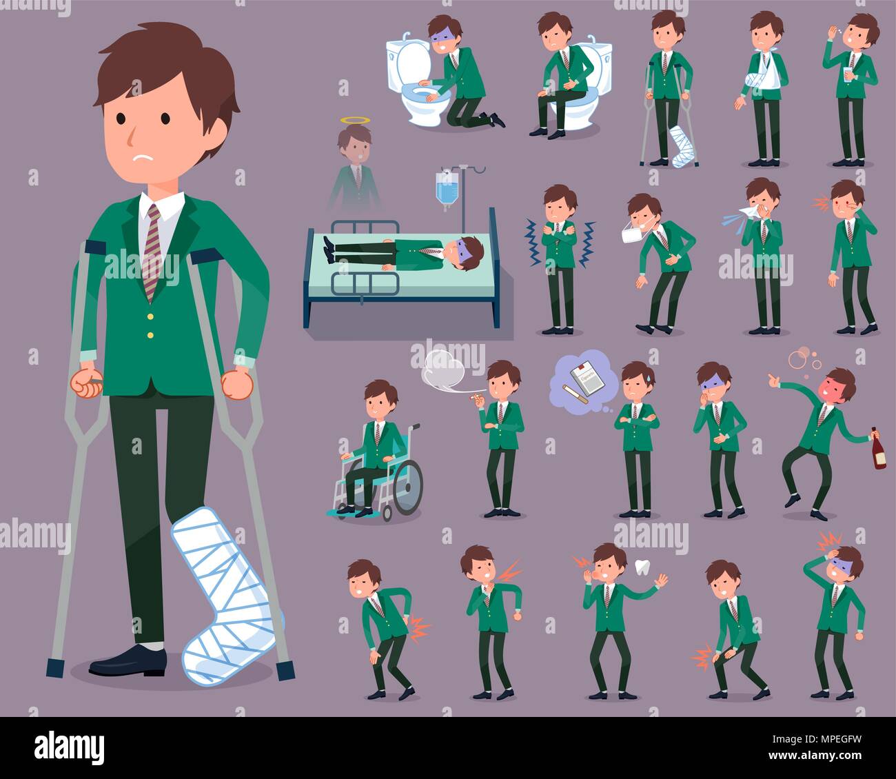 School injuries Stock Vector Images - Alamy