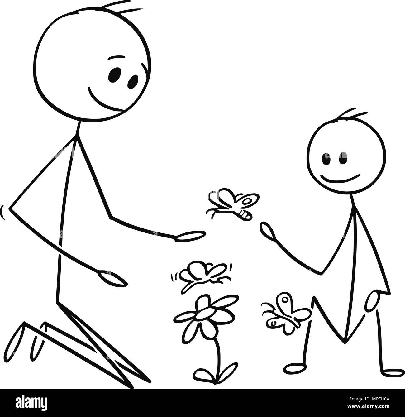 Father son together teaching Stock Vector Images - Alamy