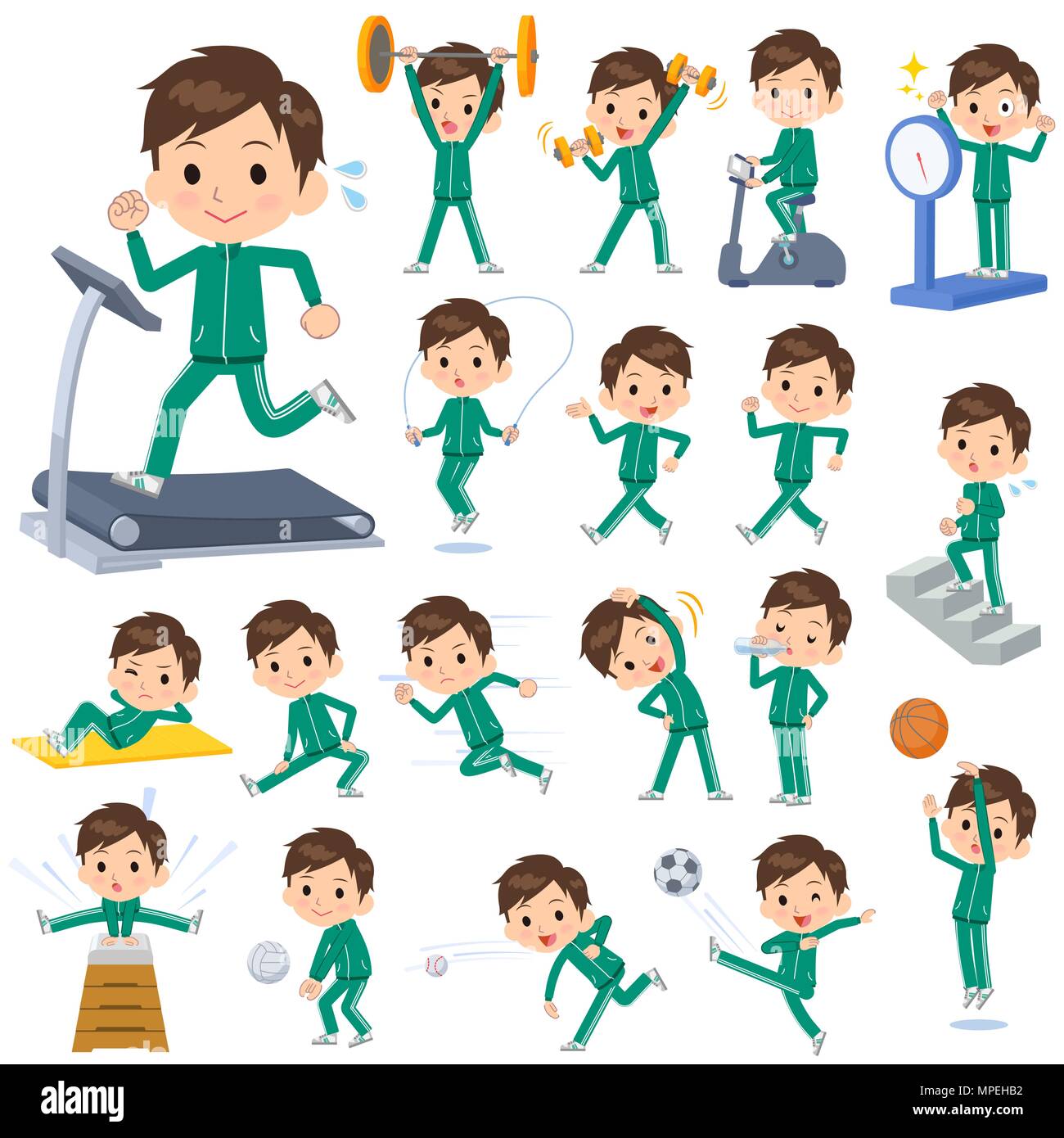 Exercise stairs teen Stock Vector Images - Alamy