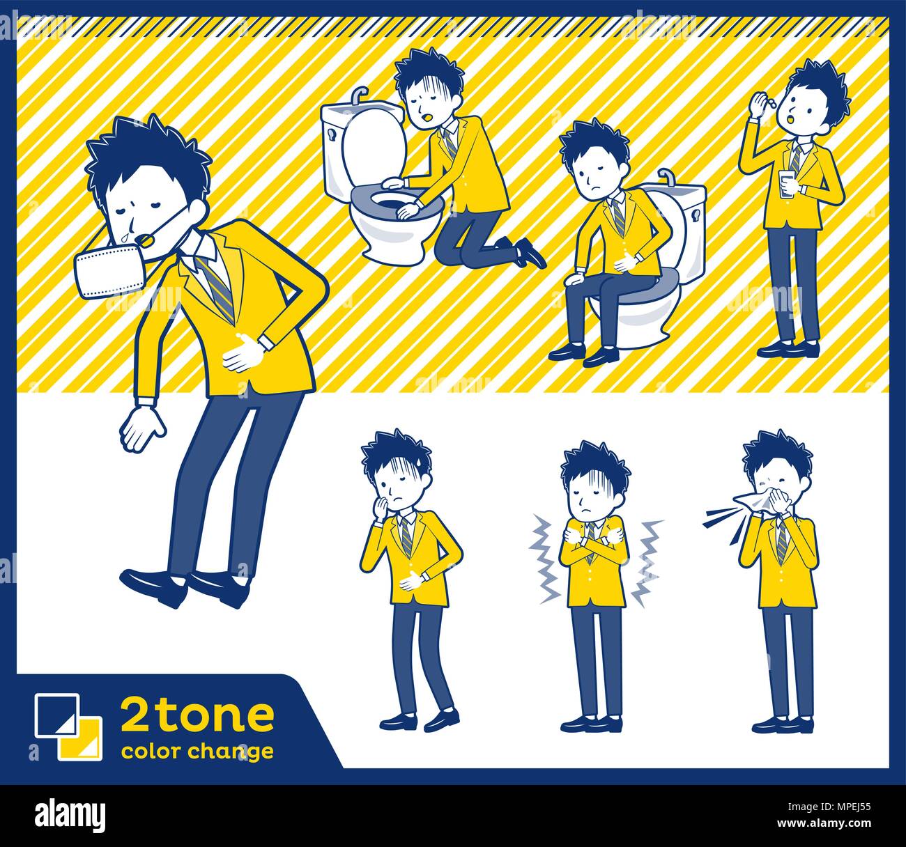 Boy Vomiting At School Stock Vector Images - Alamy