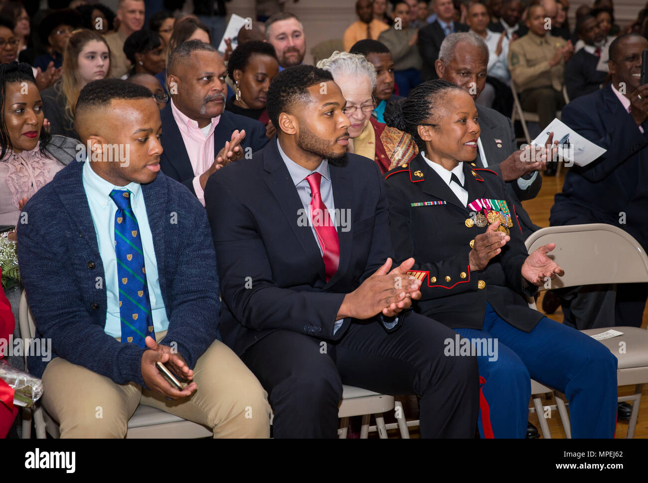 U.S. Marine Corps Master Gunnery Sgt. Rolanda D. Bailey, right, an ...