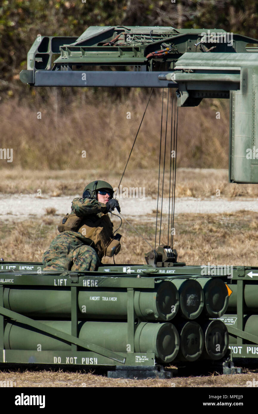 A U.S. Marine with Fox Battery, 2nd Battalion, 14th Marine Regiment ...
