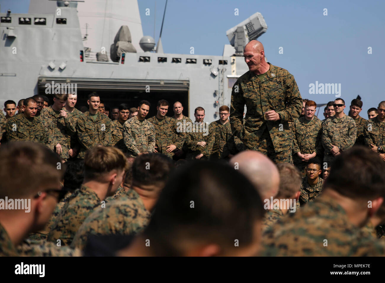 Sgt. Maj. William Pinkerton, sergeant major of Battalion Landing Team ...