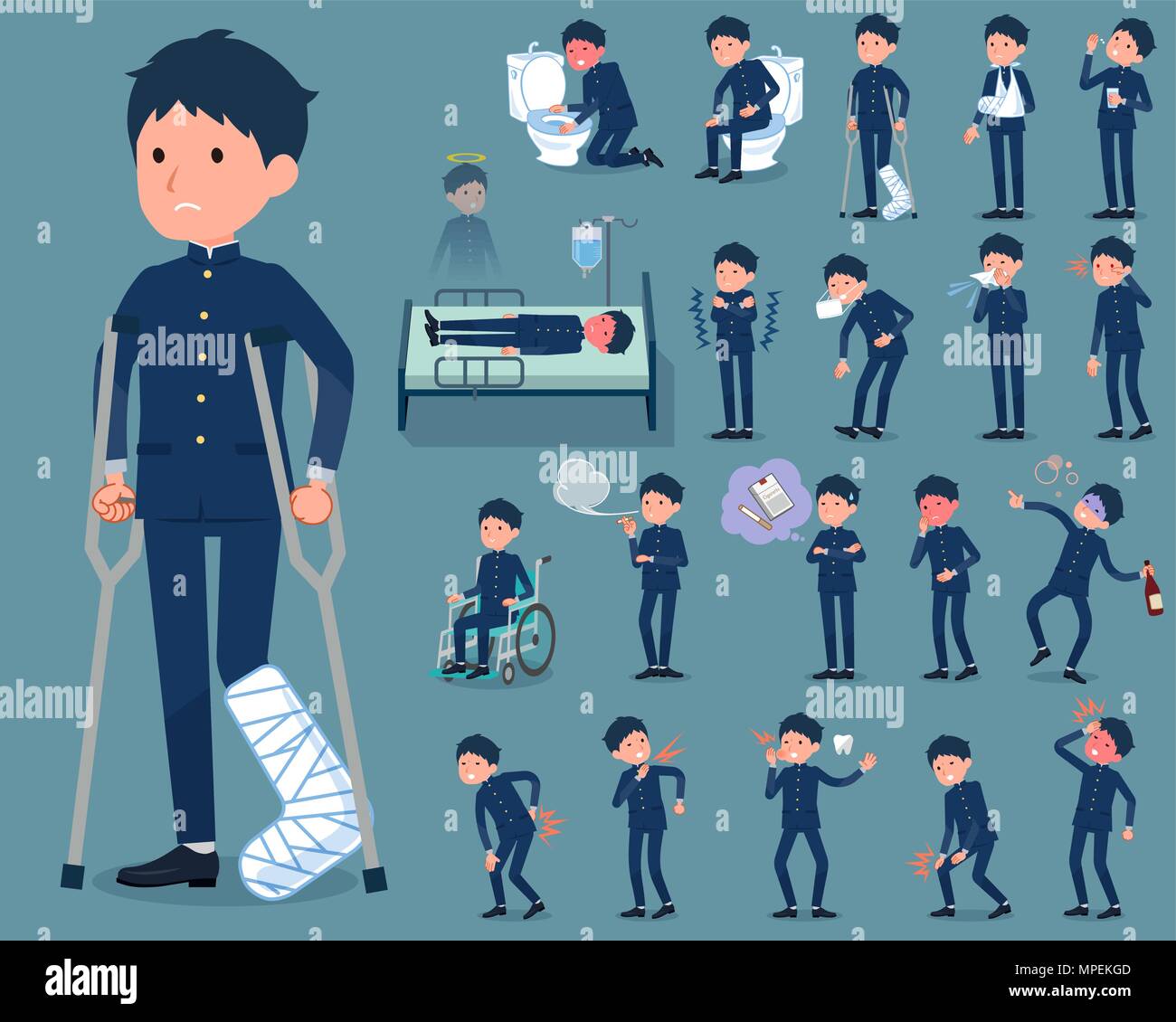 School injuries Stock Vector Images - Alamy