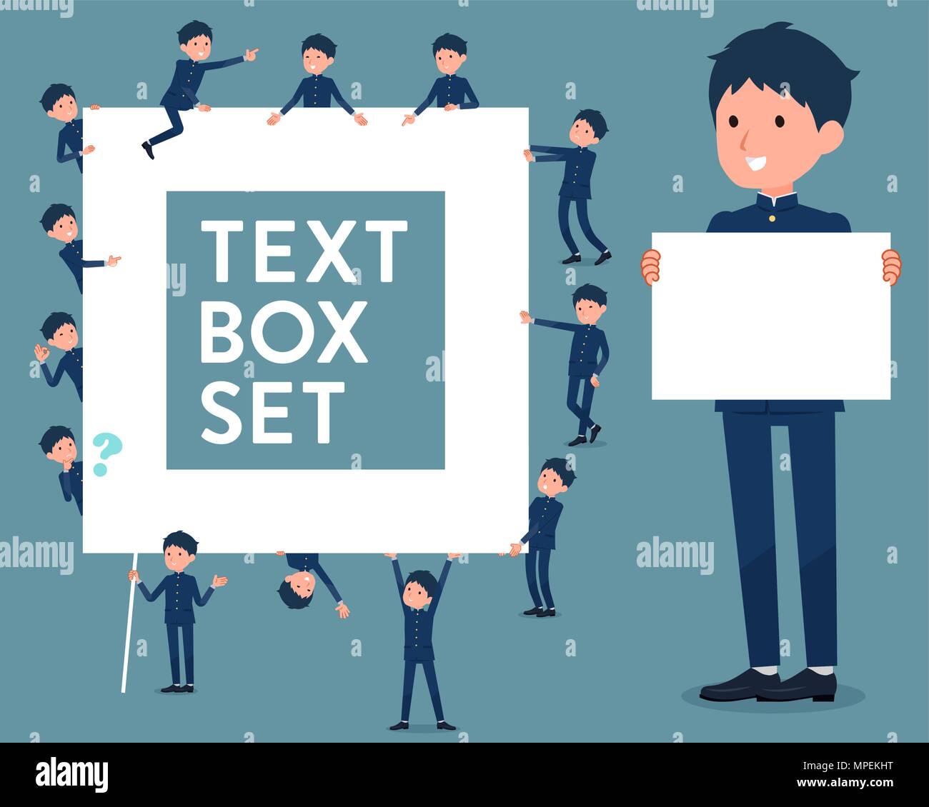 flat type school boy gakuran text box Stock Vector Image & Art - Alamy
