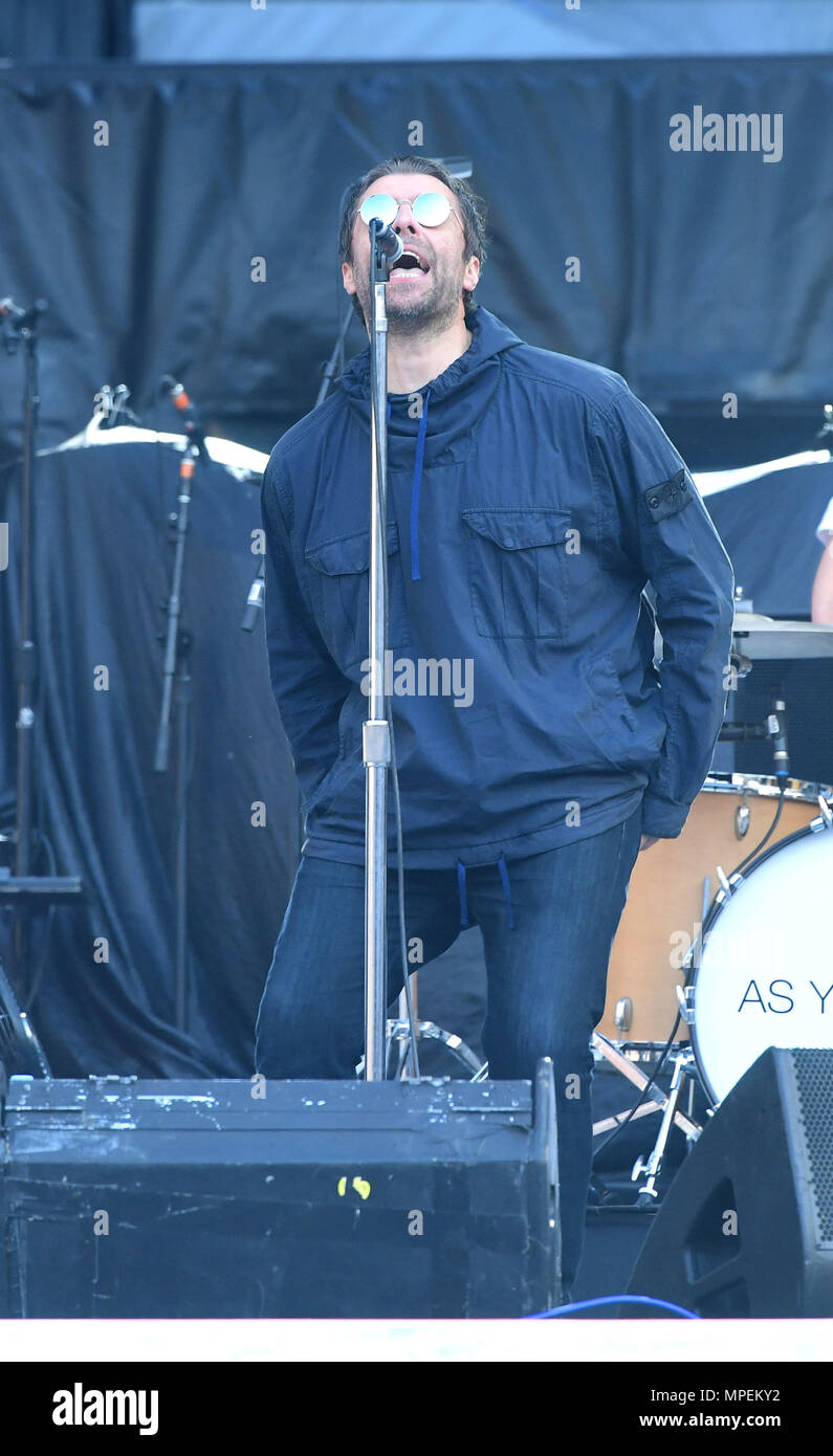 Liam Gallagher performing at the London Stadium in the Queen Elizabeth ...