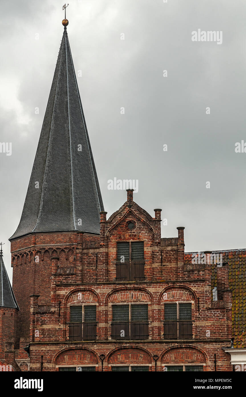 old Dutch building with pointed tower Stock Photo - Alamy