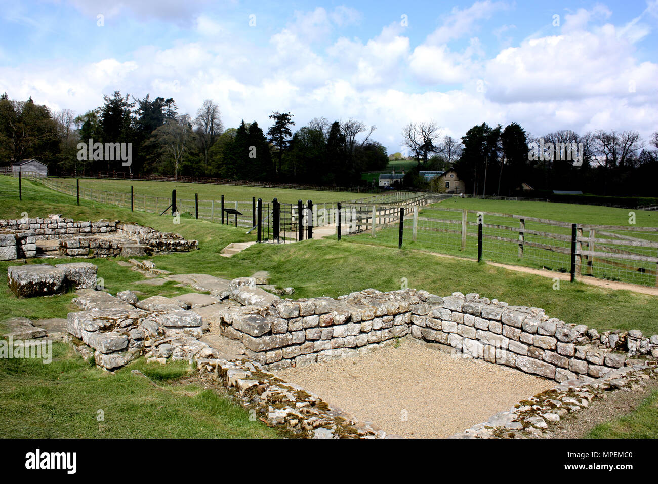The Northern gateway at Chesters Roman Fort near Hadrian's Wall Stock ...