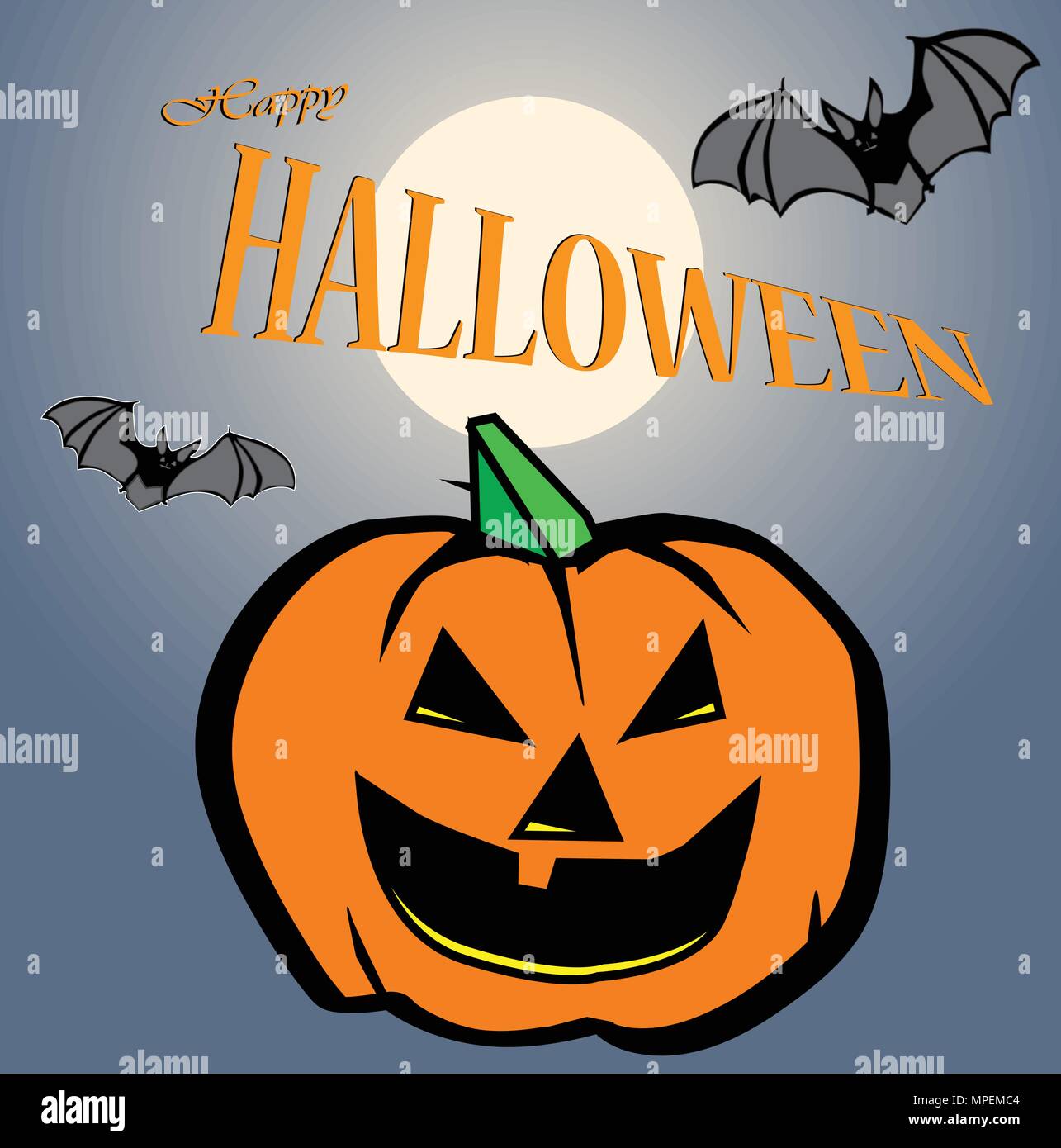 happy Halloween pumpkin color vector illustration Stock Vector Image ...
