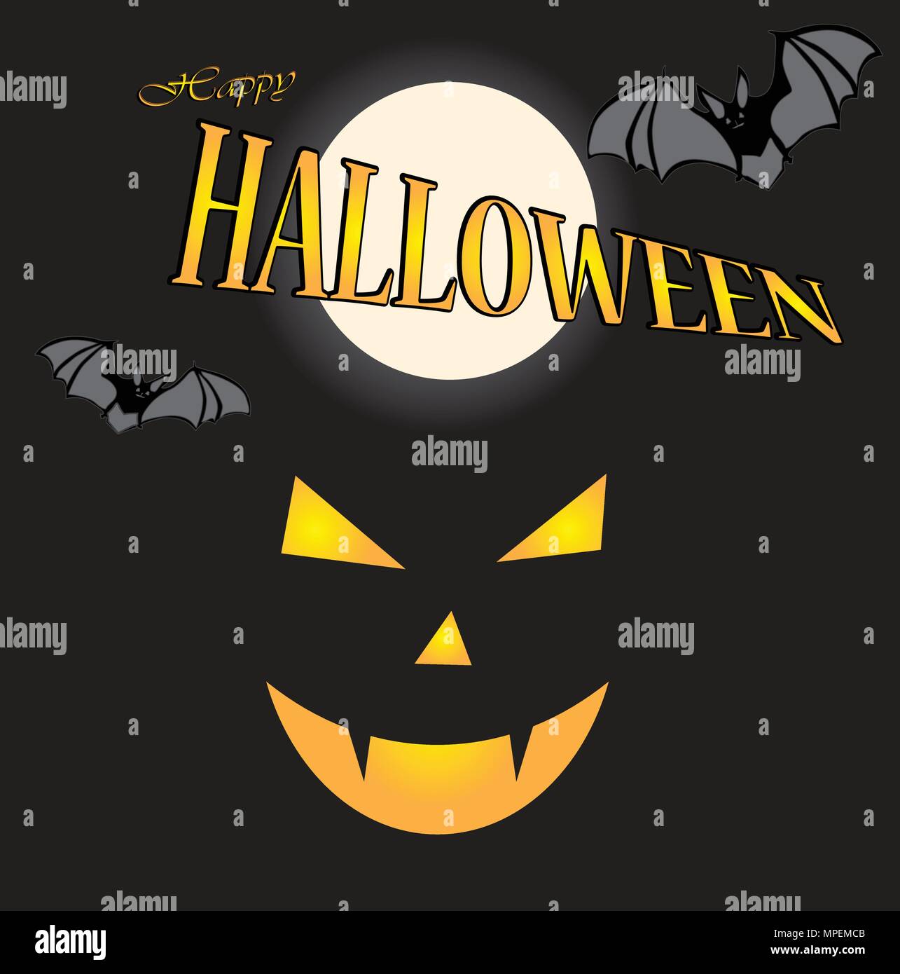 happy Halloween monster color poster vector illustration Stock Vector ...