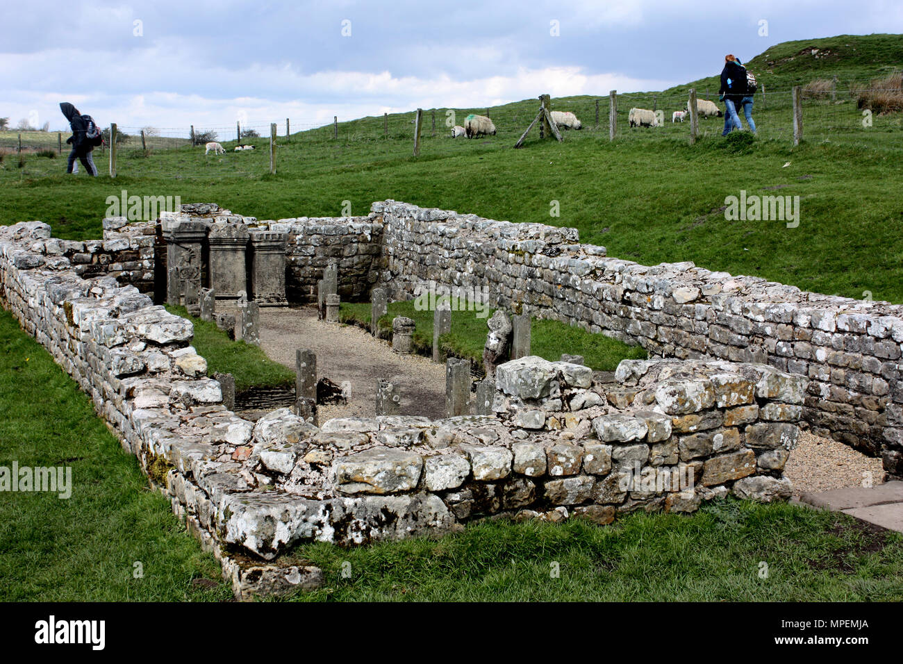The Temple of Mithras at Carrawburgh near Hadrian's Wall Stock Photo ...