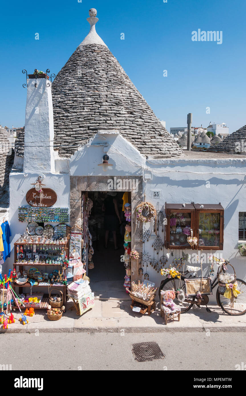 Trulli, the traditional stone huts of the town of Alberobello ...