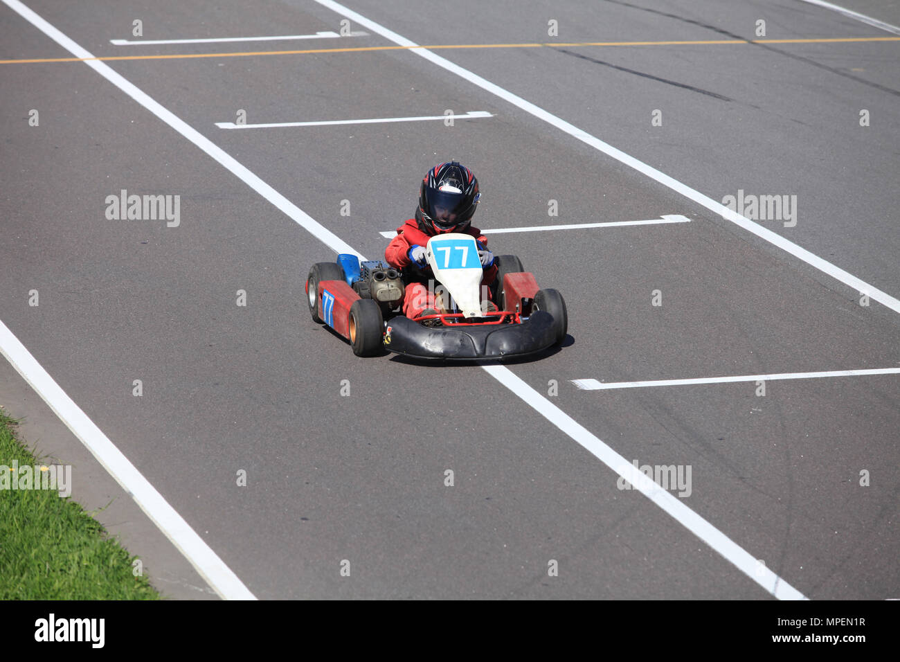 Karting Sports Track track finish line Stock Photo - Alamy