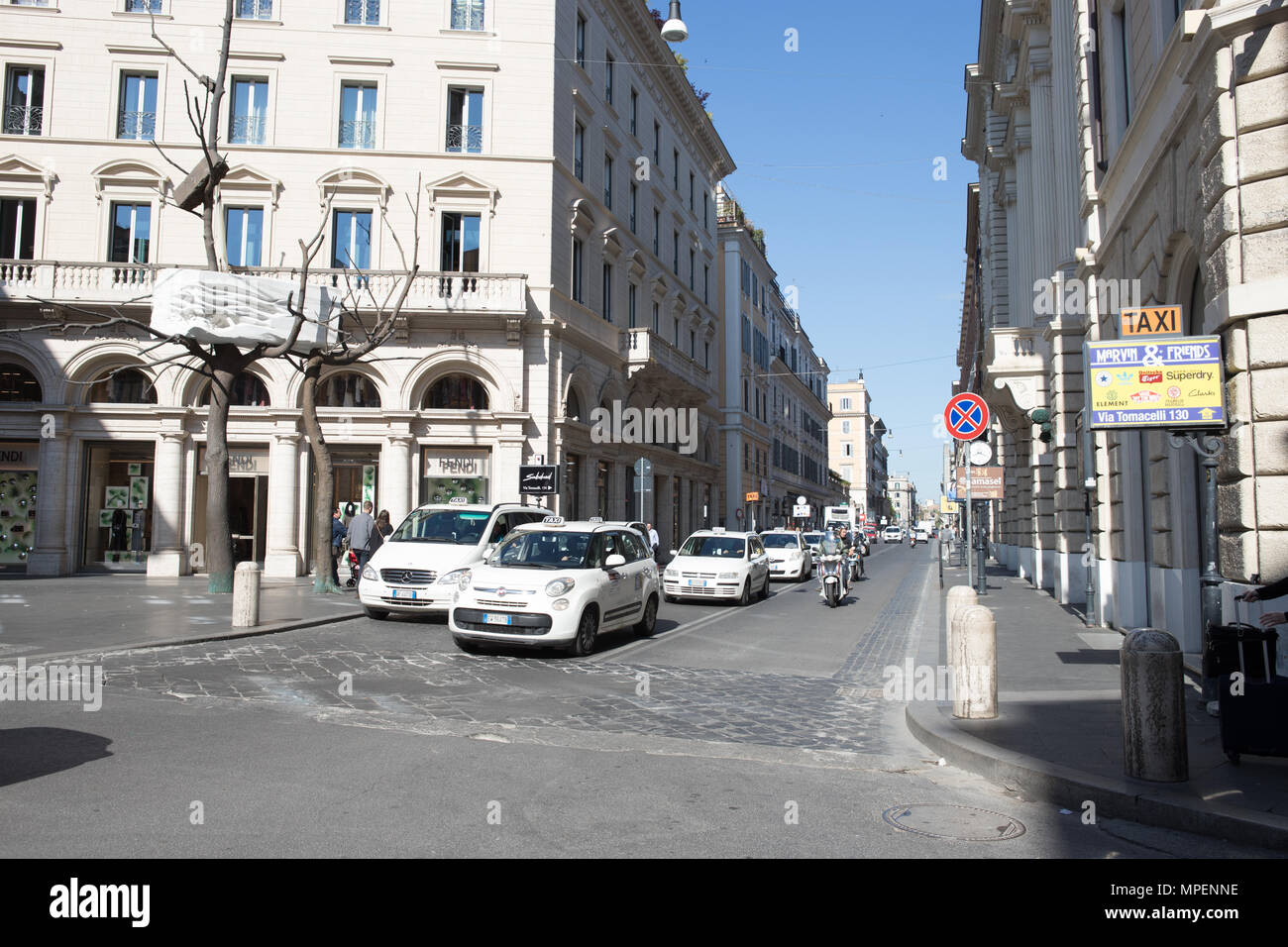 Rome city center street, scene in the morning Rome Italy Stock Photo ...