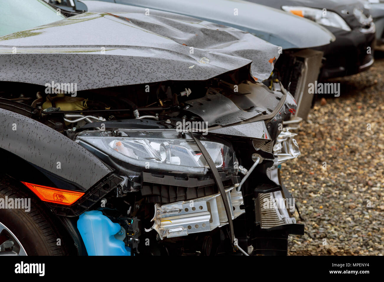 crash auto body automobile accident on street, damaged cars after ...